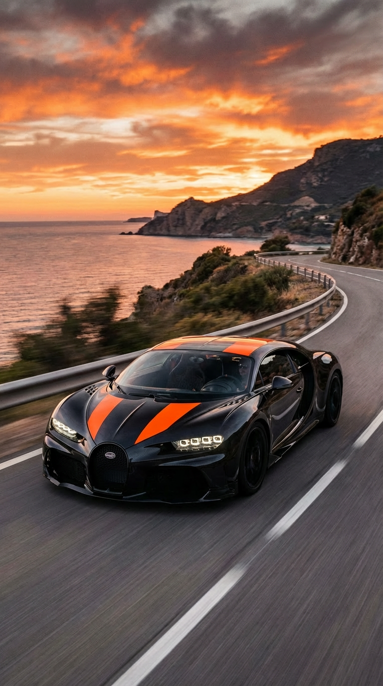 Bugatti Chiron landscape | Wallpaper 4k