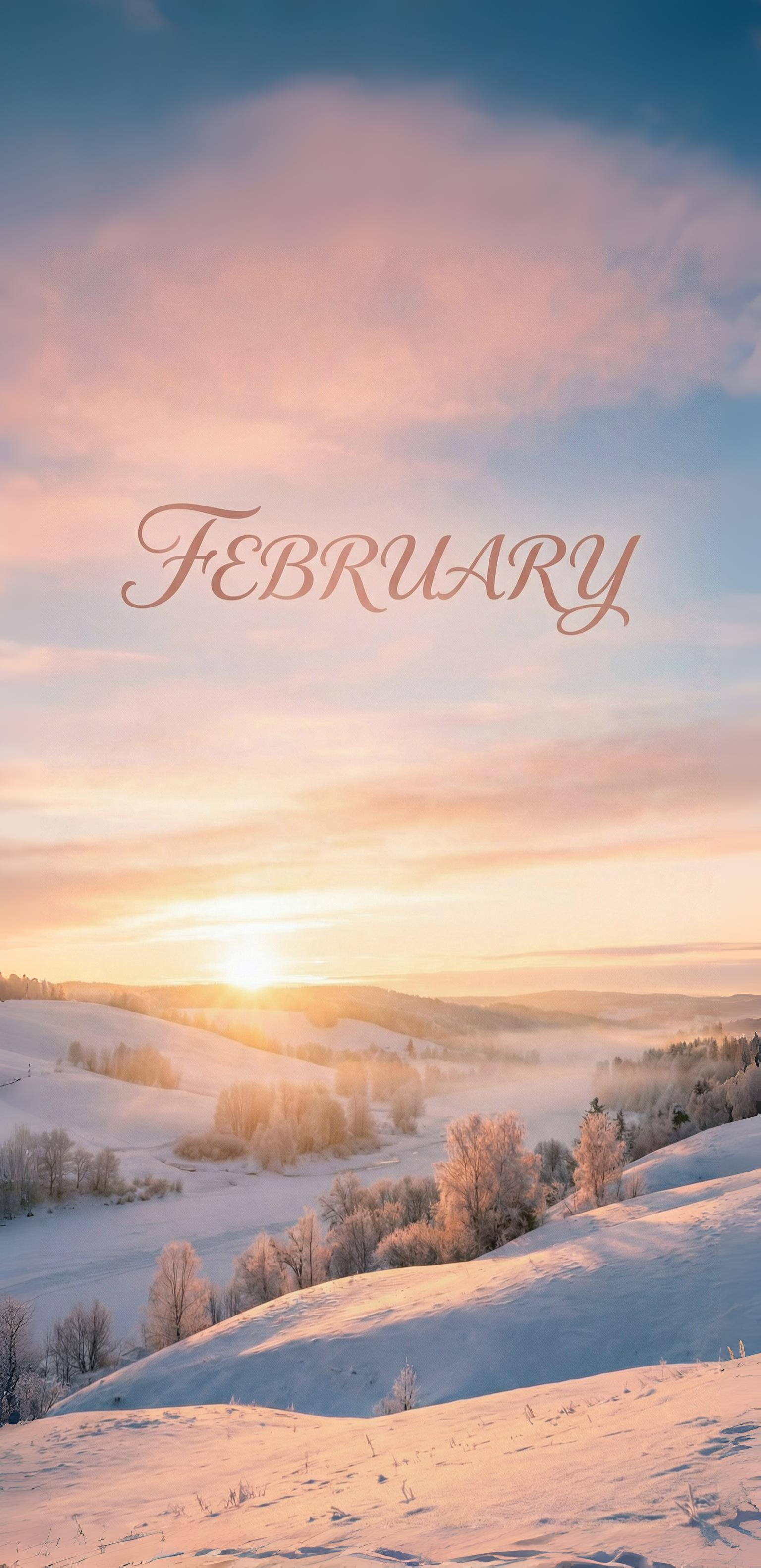 Winter landscape February | Wallpaper 4k
